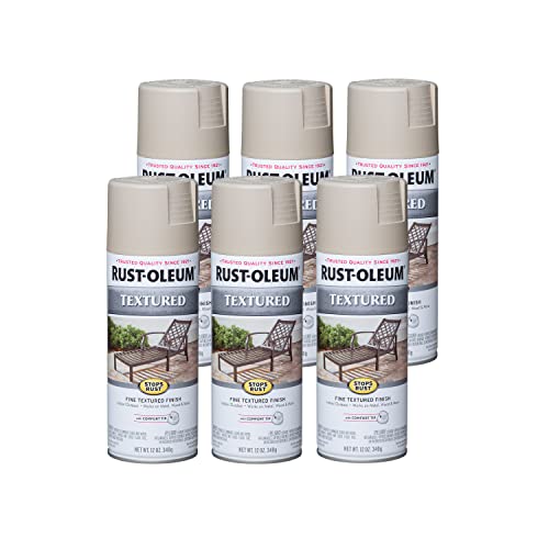 Rust-Oleum 7223830-6PK Stops Rust Textured Spray Paint, 12 oz, Sandstone, 6 Pack