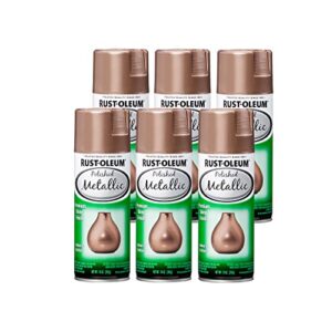 rust-oleum polished metallic rose gold spray paint, 10 oz, 6 pack