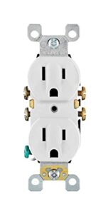 leviton 5320-w 100 pack 15amp 125volt straight blade residential grade self grounding duplex receptacle, white