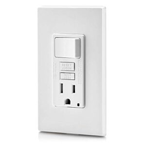 Leviton GFSW1-W Self-Test SmartlockPro Slim GFCI Combination Switch Tamper, 15-Amp, White & 80405-W 2-Gang 1-Toggle 1-Decora/GFCI Device Combination Wallplate, White