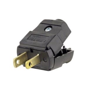 leviton 101-ep 15 amp, 125 volt, residential grade, polarized, non-grounding plug, black – 10 pack