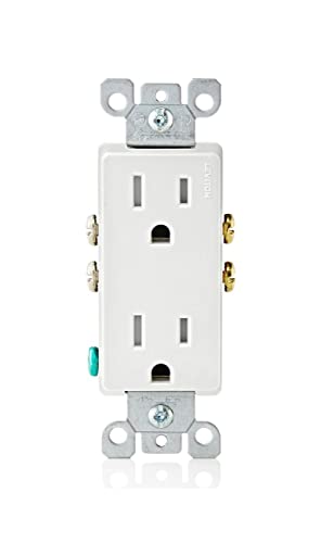 Leviton T5325-W 100 Pack 15Amp 125V Tamper Resistant Decora Duplex Receptacle, White