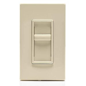 Leviton 6672-1LT SureSlide Universal 150W LED/CFL Incandescent Slide-To-Off Dimmer, Light Almond