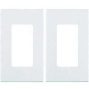 leviton 80301-sw 1-gang decora plus wallplate screwless snap-on mount (2 pack, white)