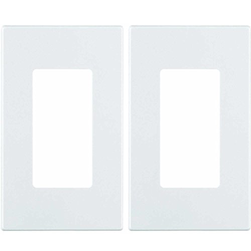 Leviton 80301-SW 1-Gang Decora Plus Wallplate Screwless Snap-On Mount (2 Pack, White)