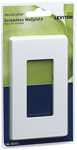 Leviton 80301-SW 1-Gang Decora Plus Wallplate Screwless Snap-On Mount (2 Pack, White)