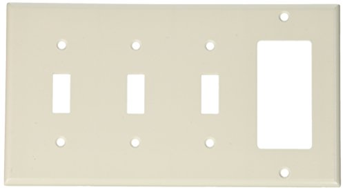 Leviton P326-W 4-Gang 3-Toggle 1-Decora/GFCI Device Combination Wallplate, White, 10-Pack