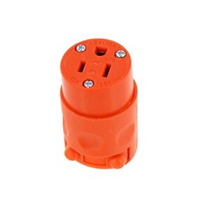 leviton 515cv-or 6 pack 15amp 125v 3-wire connector straight blade, orange