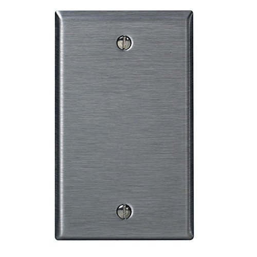 Leviton 84014 1-Gang No Device Blank Wallplate, Standard Size, Box Mount, Stainless Steel (24 Pack)