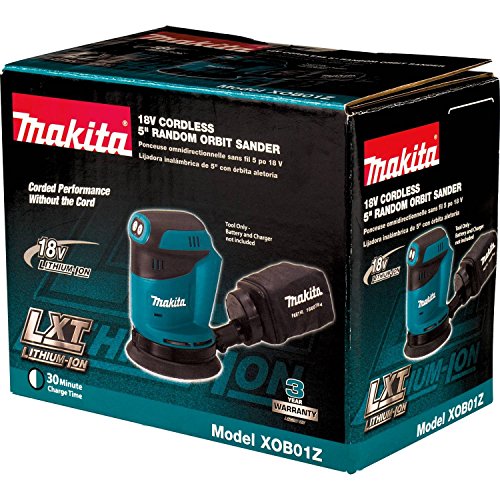 Makita XOB01Z 18V LXT® Lithium-Ion Cordless 5" Random Orbit Sander, Tool Only