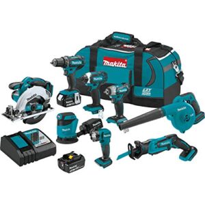 makita xt801x1 18v lxt lithium-ion cordless 8-pc. combo kit (3.0ah)