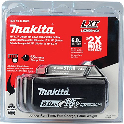 Makita BL1860B 18V LXT Lithium-Ion 6.0 Ah Battery