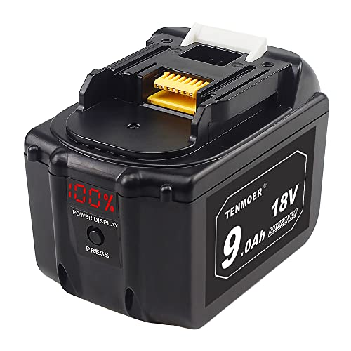 TENMOER 18V 9.0Ah BL1890 Replacement Battery Compatible with Makita Battery BL1830B BL1860B with Digital Display