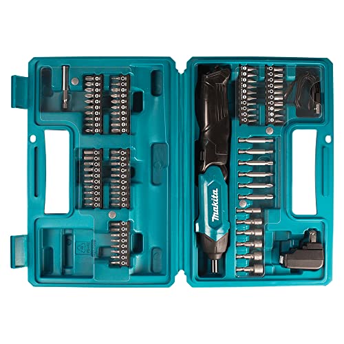 Makita DF001DW 3.6V Lithium-Ion 1/4" Hex Screwdriver Kit, Teal, 3.6V