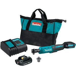 makita xrw01sr1 18v lxt® lithium-ion cordless 3/8″ / 1/4″ sq. drive ratchet kit (2.0ah)