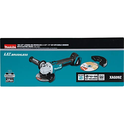 Makita XAG09Z 18V LXT Lithium-Ion Brushless Cordless 4-1/2"/5" Cut-Off/Angle Grinder