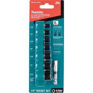 Makita E-01703 Impact XPS™ 8 Pc. 1/4" Drive 6-Point SAE Impact Socket Set w/Standard Socket Adapter