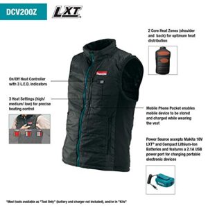 Makita DCV200ZXL 18V LXT Lithium-Ion Cordless Heated Vest Only, X-Large, Black