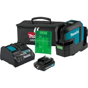 makita sk105gdnax 12v max cxt® lithium-ion cordless self-leveling cross-line green beam laser kit (2.0ah)