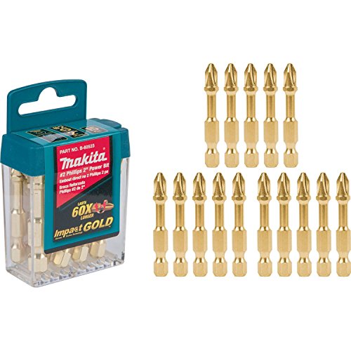 Makita B-60523 Impact Gold #2 Phillips 2″ Power Bit, 15/Pk