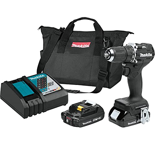 Makita XFD15RB 18V LXT Lithium-Ion Sub-Compact Brushless Cordless 1/2" Driver-Drill Kit (2.0Ah), Black