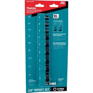 Makita E-01672 Impact XPS® 10 Pc. 3/8" Drive 6-Point SAE Impact Socket Set w/Standard Socket Adapter