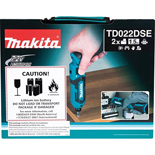 Makita TD022DSE 7.2V Lithium-Ion Cordless 1/4" Hex Impact Driver Kit