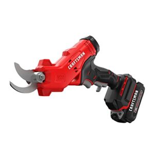 craftsman 20v max cordless electric pruner, battery & charger included (cmcpr320c1)