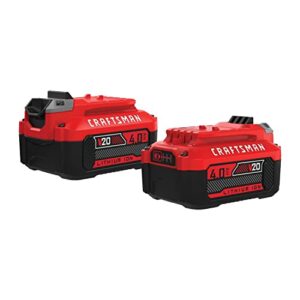 craftsman v20 lithium ion battery, 4.0-amp hour, 2 pack (cmcb204-2)