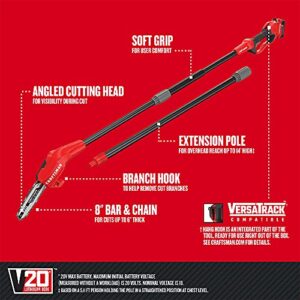 CRAFTSMAN V20 Pole Saw, 14-Foot, Cordless (CMCCSP20M1)