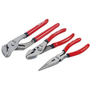 CRAFTSMAN Pliers Set, 3 Piece Set, 6 Inch Long Nose, 6 Inch Slip Joint, 8 Inch Groove Joint (CMHT84103R)