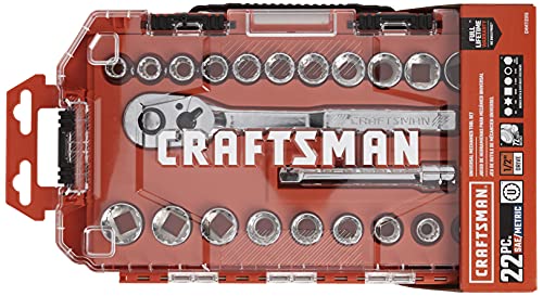 CRAFTSMAN Socket Set, Universal, 1/2-Inch Drive, 19-Piece (CMMT12015)