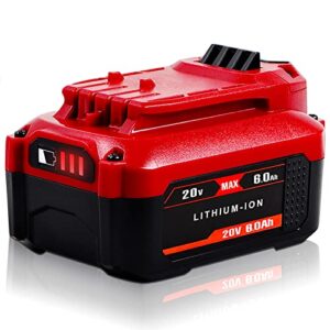 tenhutt 【upgrade】 20v 6.0ah replacement battery for craftsman v20 lithium ion battery for cmcb205 cmcb204 cmcb206 cmcb202 cmcb201 20v cordless power tools craftsman 20v battery