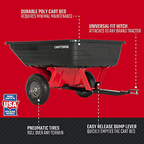 Craftsman CMXGZBF7124489 10-cu ft Poly Dump Cart, One Size, Red