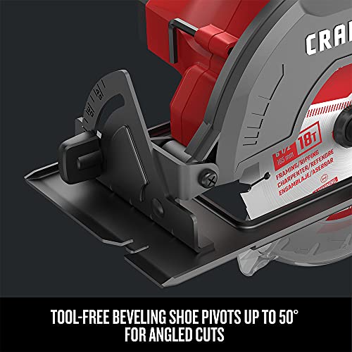 CRAFTSMAN V20* 6-1/2-Inch Cordless Circular Saw Kit (CMCS500M1)