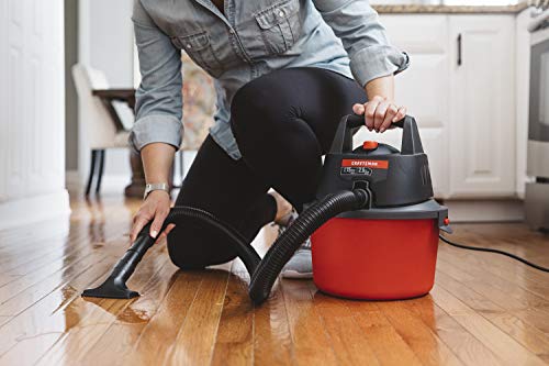 CRAFTSMAN CMXEVBE17250 2.5 Gallon 1.75 Peak HP Wet/Dry Vac, Portable Shop Vacuum with Attachments