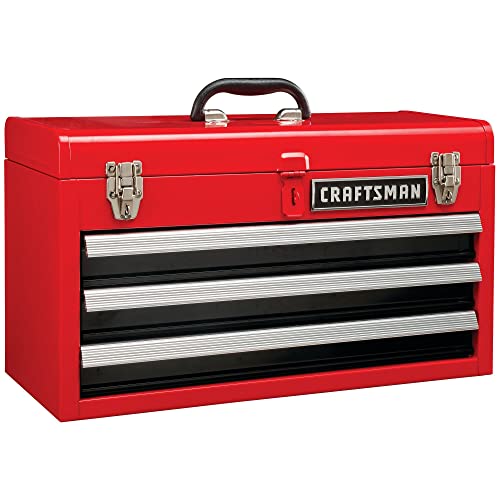 Craftsman Mechanic Tool Set, 215 Piece, Hand Box Set in Metal, 3 Drawers, Red (CMMT45303)