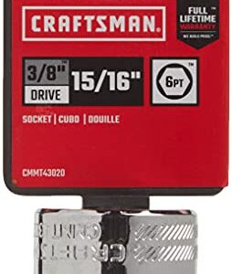 CRAFTSMAN Shallow Socket, SAE, 3/8-Inch Drive, 15/16-Inch, 6-Point (CMMT43020)