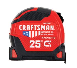 craftsman tape measure, proreach, 25-foot (cmht37665s)