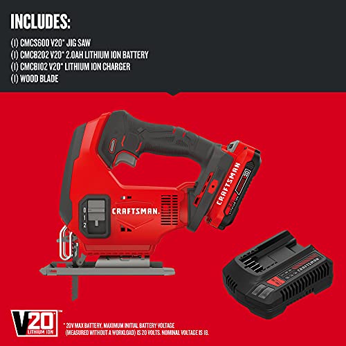 CRAFTSMAN V20* Cordless Jig Saw Kit (CMCS600D1)