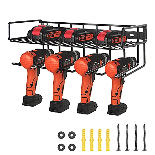 Butizone Power Tool Organizer, Wall Mounted Drill Storage Rack for Handheld & Power Tools, Heavy Duty Compact Steel Power Tool Holder, Perfect for Garage, Home, Workshop, Shed