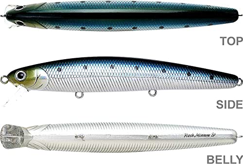 LUCKY CRAFT Flashminnow 110 (714 Metallic Sardine), Surf Fishing Lure