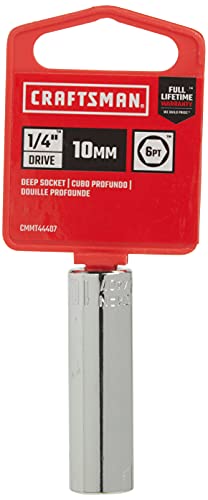 CRAFTSMAN Deep Socket, Metric, 1/4-Inch Drive, 10mm, 6-Point (CMMT44407)