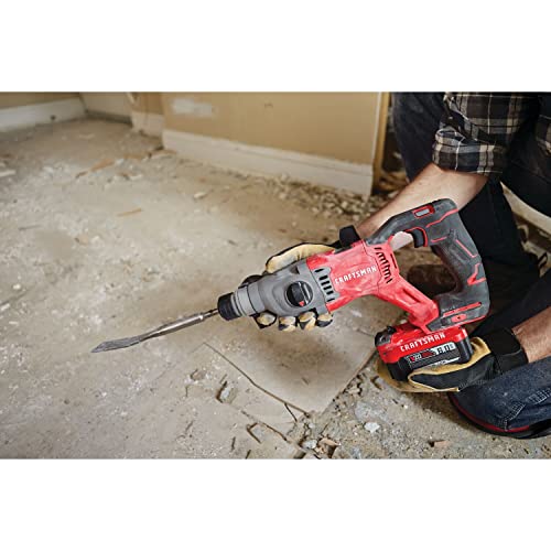 CRAFTSMAN V20 Hammer Drill, Cordless SDS + Rotary, Tool Only (CMCH233B)