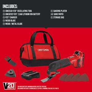 CRAFTSMAN V20 Cordless Oscillating Multi-Tool Kit (CMCE501D1)