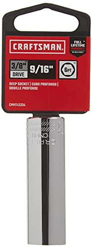 CRAFTSMAN Deep Socket, SAE, 3/8-Inch Drive, 9/16-Inch, 6-Point (CMMT43334)