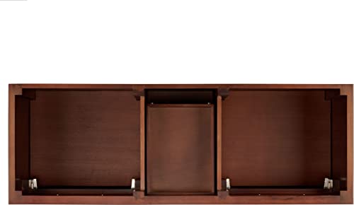 Signature Hardware 953347-60-RUMB-1 Elmdale 60" Free Standing Double Vanity Cabinet Set with Mahogany Cabinet, Vanity Top and Rectangular Undermount Sinks - Single Faucet Hole