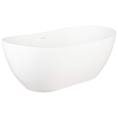 Signature Hardware 918954-64 Winifred 64" Resin Soaking Freestanding Tub with Integrated Drain and Overflow