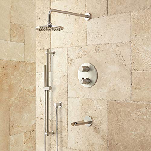 Signature Hardware 941839-7.5-2 Pagosa Thermostatic Shower System with 7-1/2" Shower Head and Hand Shower - Rough In Included