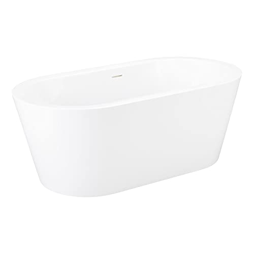 Signature Hardware 920161-65 Leith 65" Acrylic Soaking Tub with Integrated Overflow and Drain